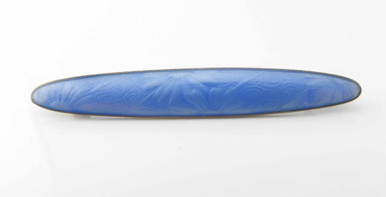 David Andersen Sterling Silver Blue Enamel Daisy Oblong Pin For Sale at ...