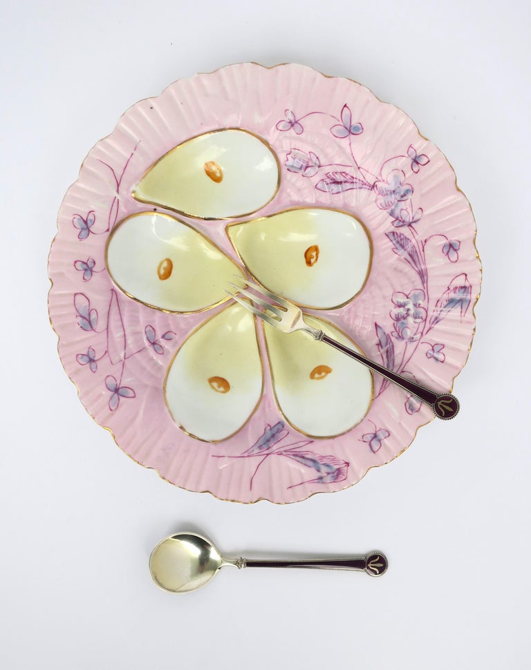 David Andersen Sterling Silver Enamel Fork Spoon Appetizer Serving Set ...