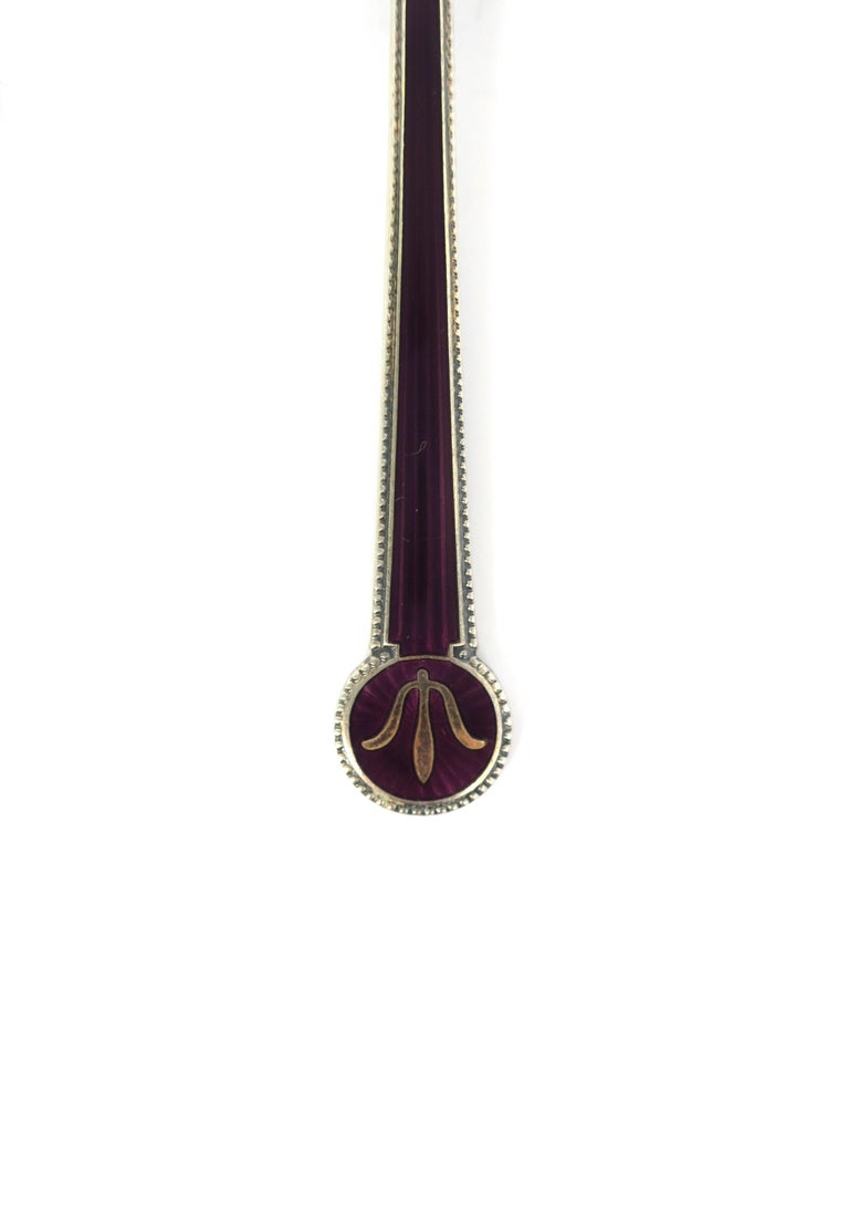 David Andersen Sterling Silver Enamel Fork Spoon Appetizer Serving Set ...