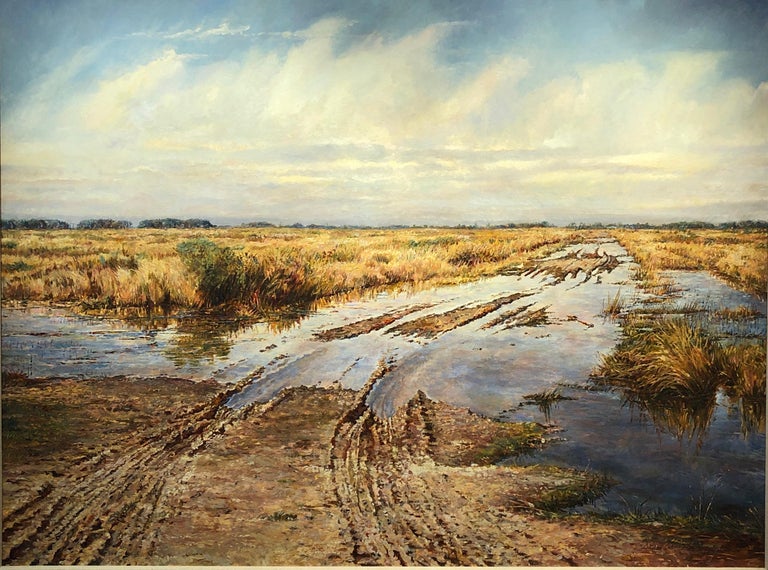 David Armstrong - David Armstrong, "Tracks", landscape of a field with ...