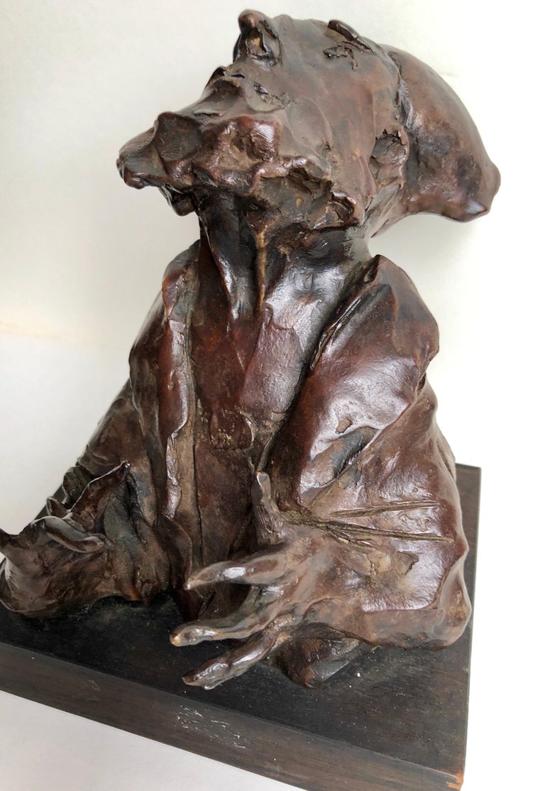 David Aronson - Judaica Bronze Sculpture "Rabbi" Figure Jewish American ...