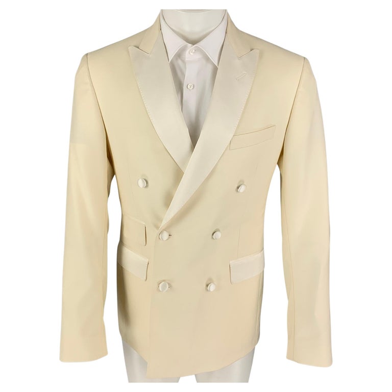 DAVID AUGUST Size 40 Cream Wool Double Breasted Sport Coat For Sale at ...
