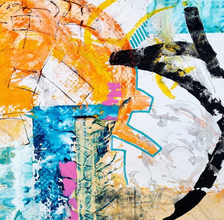 David Austin - "Gilded Accretion" 60x60 acrylic, oil, spray paint on ...