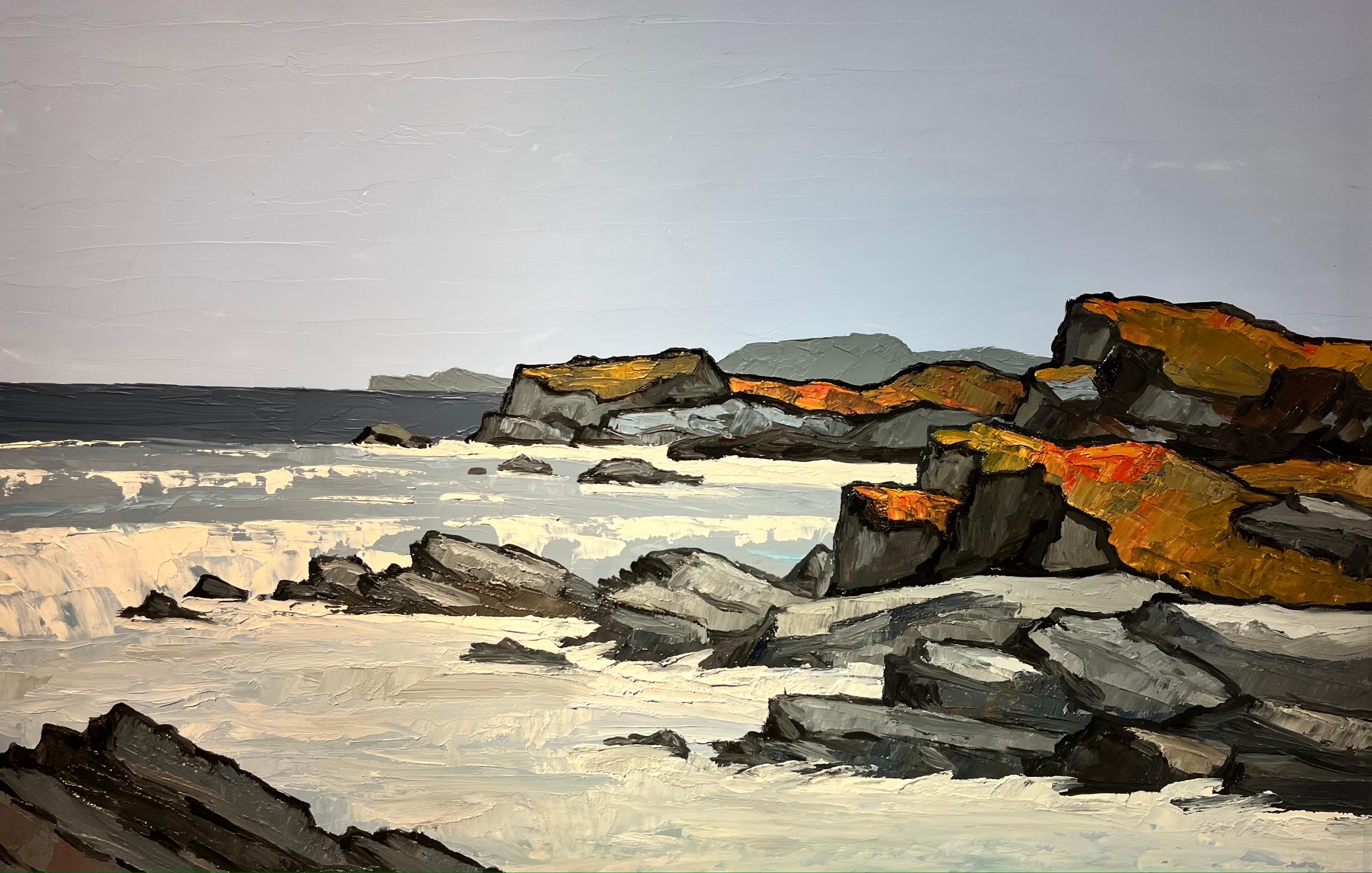 David Barnes - 'Near Rhosneigr' Welsh landscape painting of the sea ...