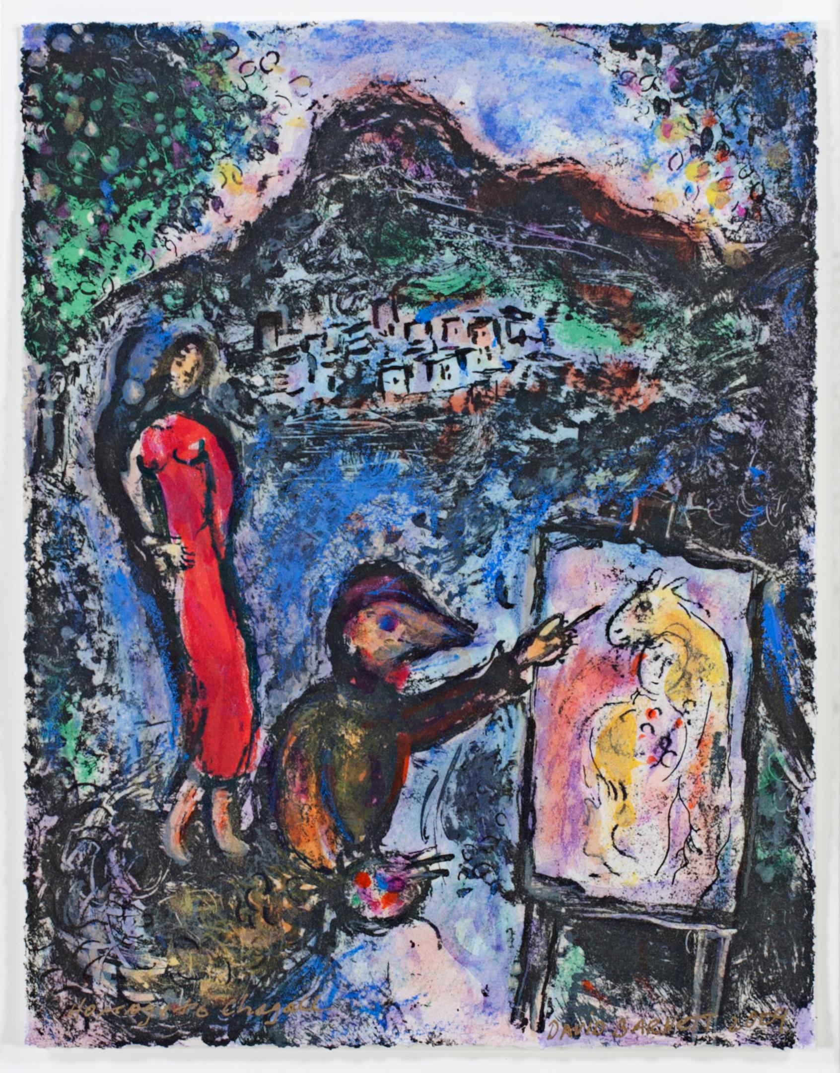 David Barnett - 'Homage to Chagall - Near St. Jeannet' original signed ...
