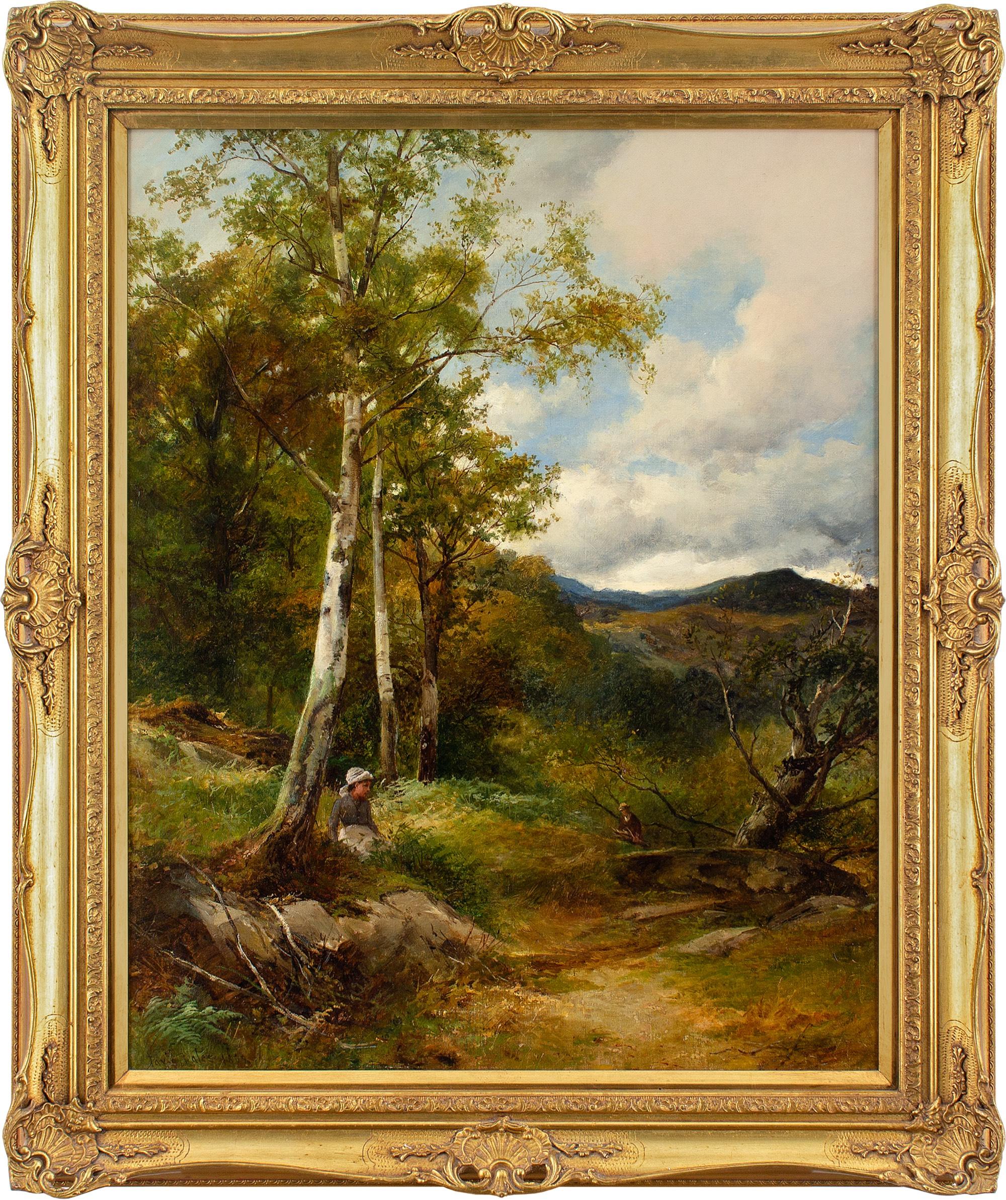 David Bates b.1840 - David Bates, Forest View With Distant Peaks, North ...