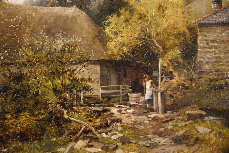 David Bates b.1840 - Oil Painting by David Bates "Mill on the Inny ...