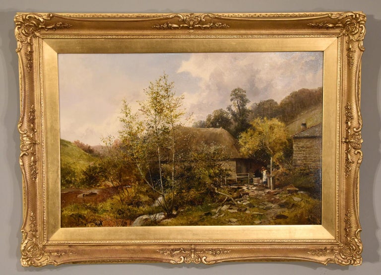 David Bates b.1840 - Oil Painting by David Bates "Mill on the Inny ...