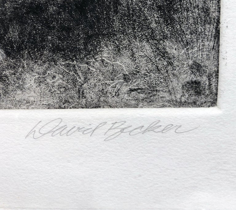 David Becker - Light Rail, Etching, Heads on a Rail Car Traveling ...