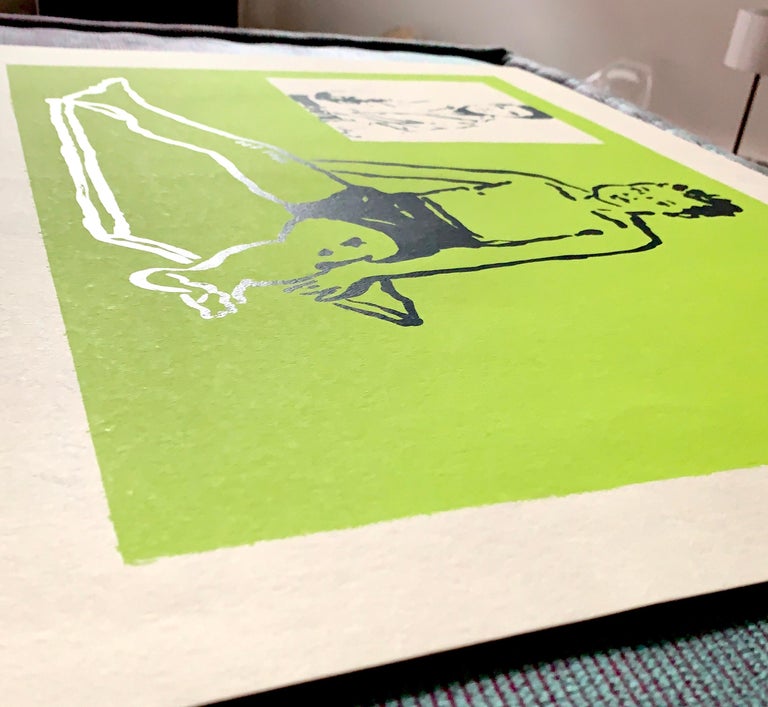 David Bromley Aussie Pop Art Silk Screen Painting ‘Boy Leaping’ 1990s ...