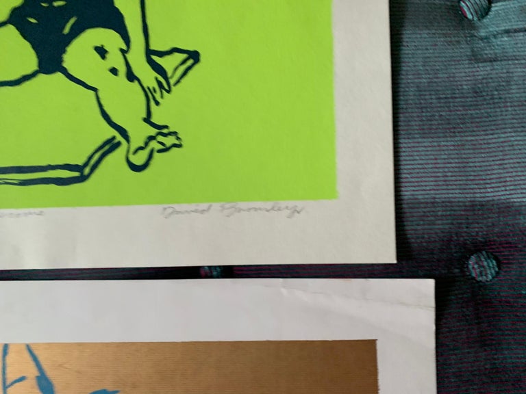 David Bromley Aussie Pop Art Silk Screen Painting ‘Boy Leaping’ 1990s ...