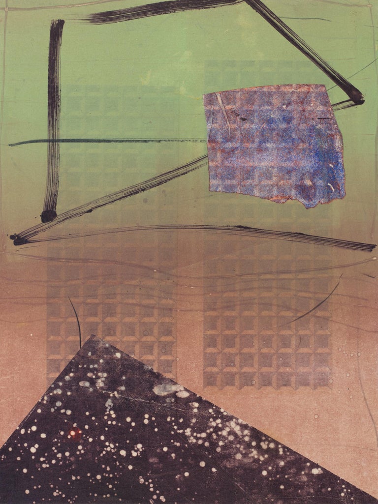 David Collins - Pyramid of Stars, geometric abstraction, green and ...