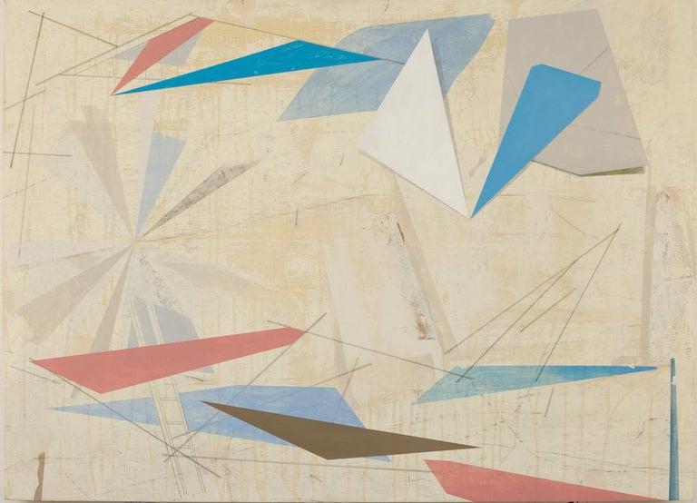 David Collins - Rigging 2, geometric abstract painting on panel ...