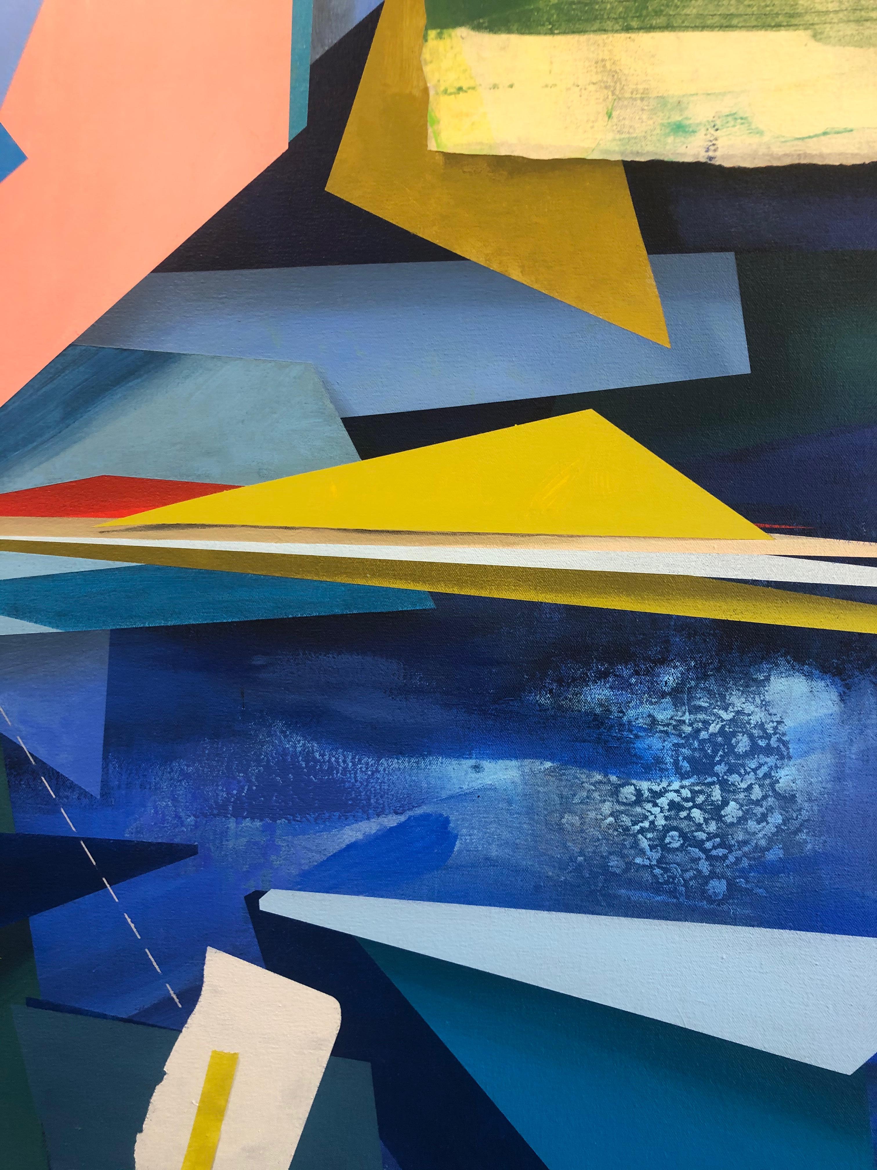 David Collins - Signalman's Sleep, Large Square Geometric Abstract ...