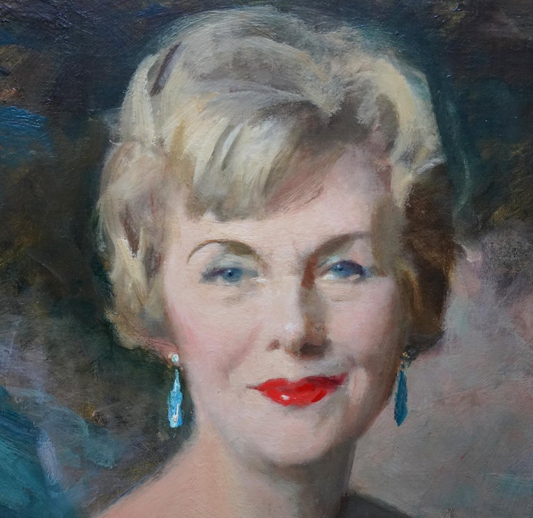 David Cowan Dobson - Portrait of a Lady in Turquoise Dress - Scottish ...