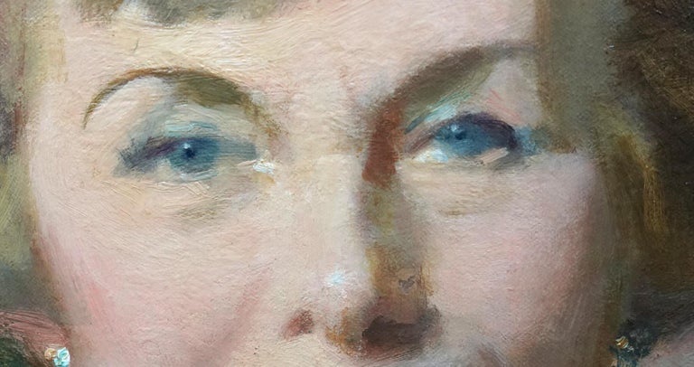 David Cowan Dobson - Portrait of a Lady in Turquoise Dress - Scottish ...