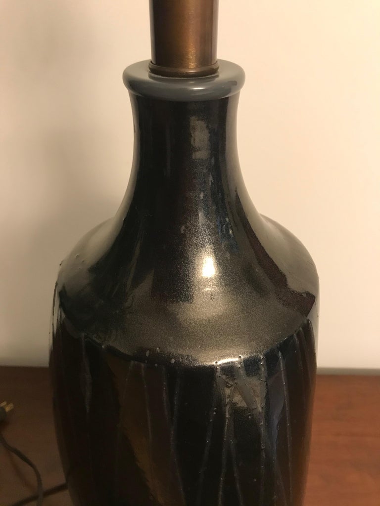 David Cressey Artisan Stoneware 'Random Line' Lamp For Sale at 1stDibs