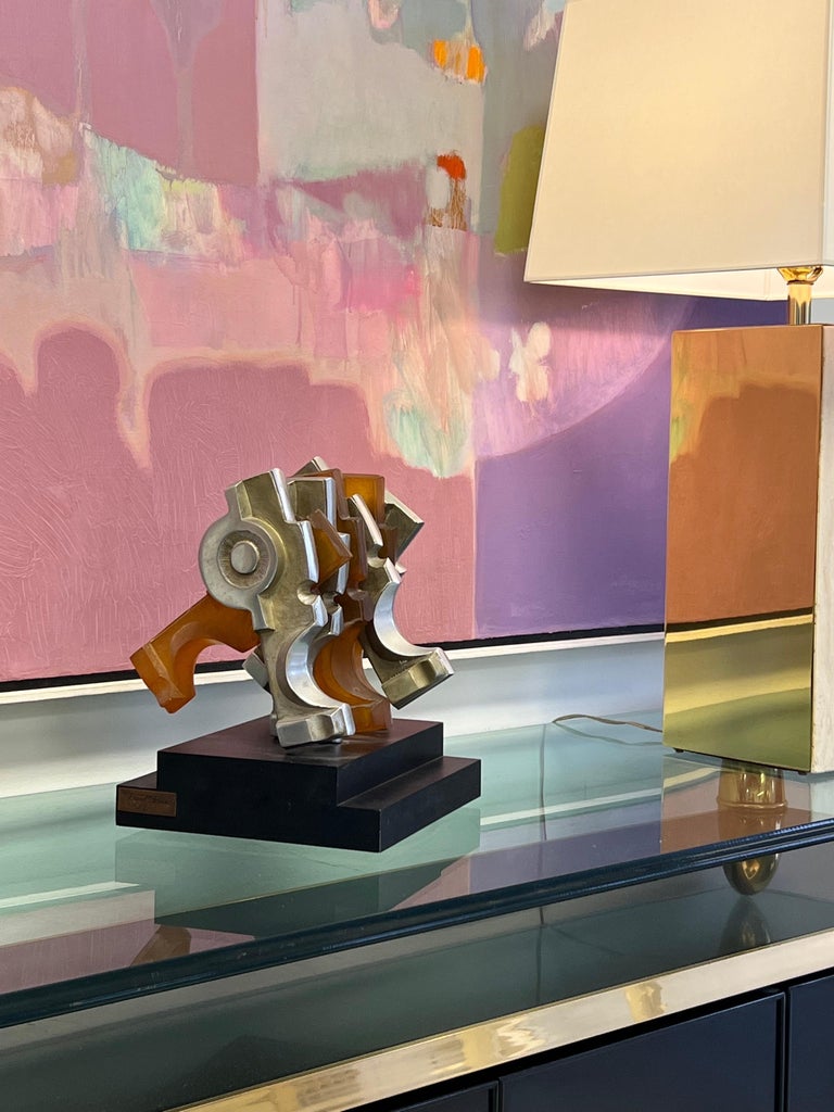 David Davies Abstract Dynamic Metal and Resin Sculpture Futurism For ...