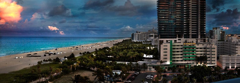 David Drebin - Dawn In Miami (30" x 86.25) For Sale at 1stDibs