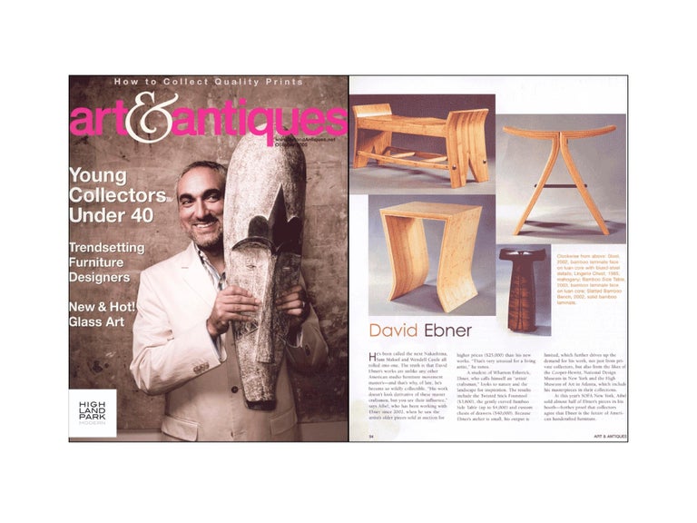 David Ebner Bamboo End Table with Shelf, 2005 For Sale at 1stDibs