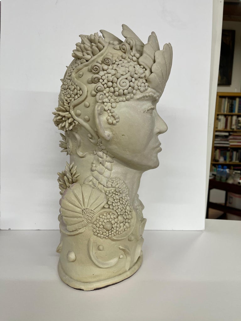 David Farnsworth Pottery Bust Polynesian Woman For Sale at 1stDibs