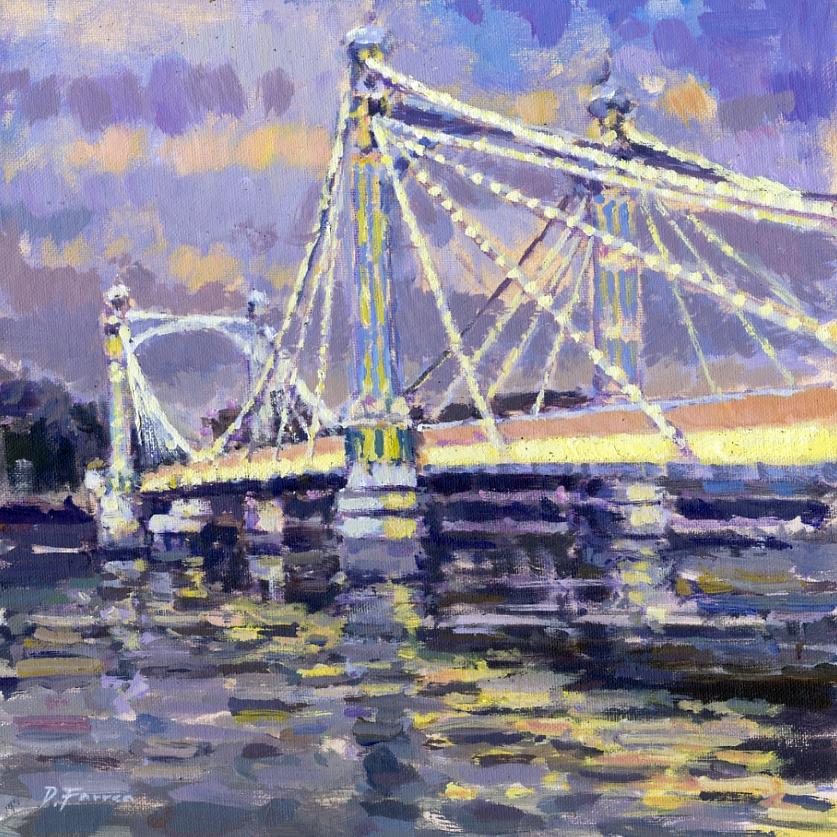 David Farren - October Sunshine, Southbank - Original cityscape artwork ...