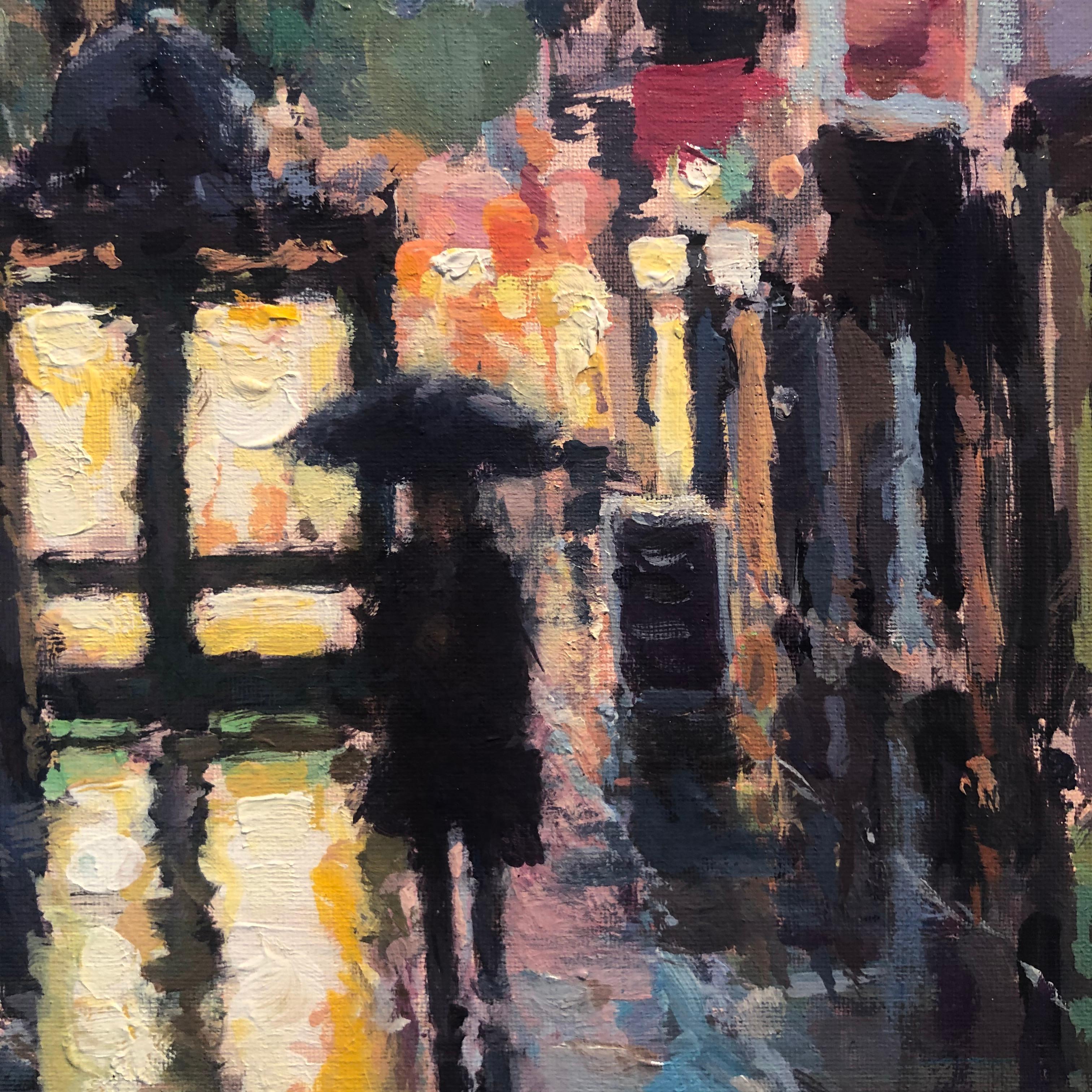 David Farren - News Stand Reflections Paris - Cityscape oil painting ...