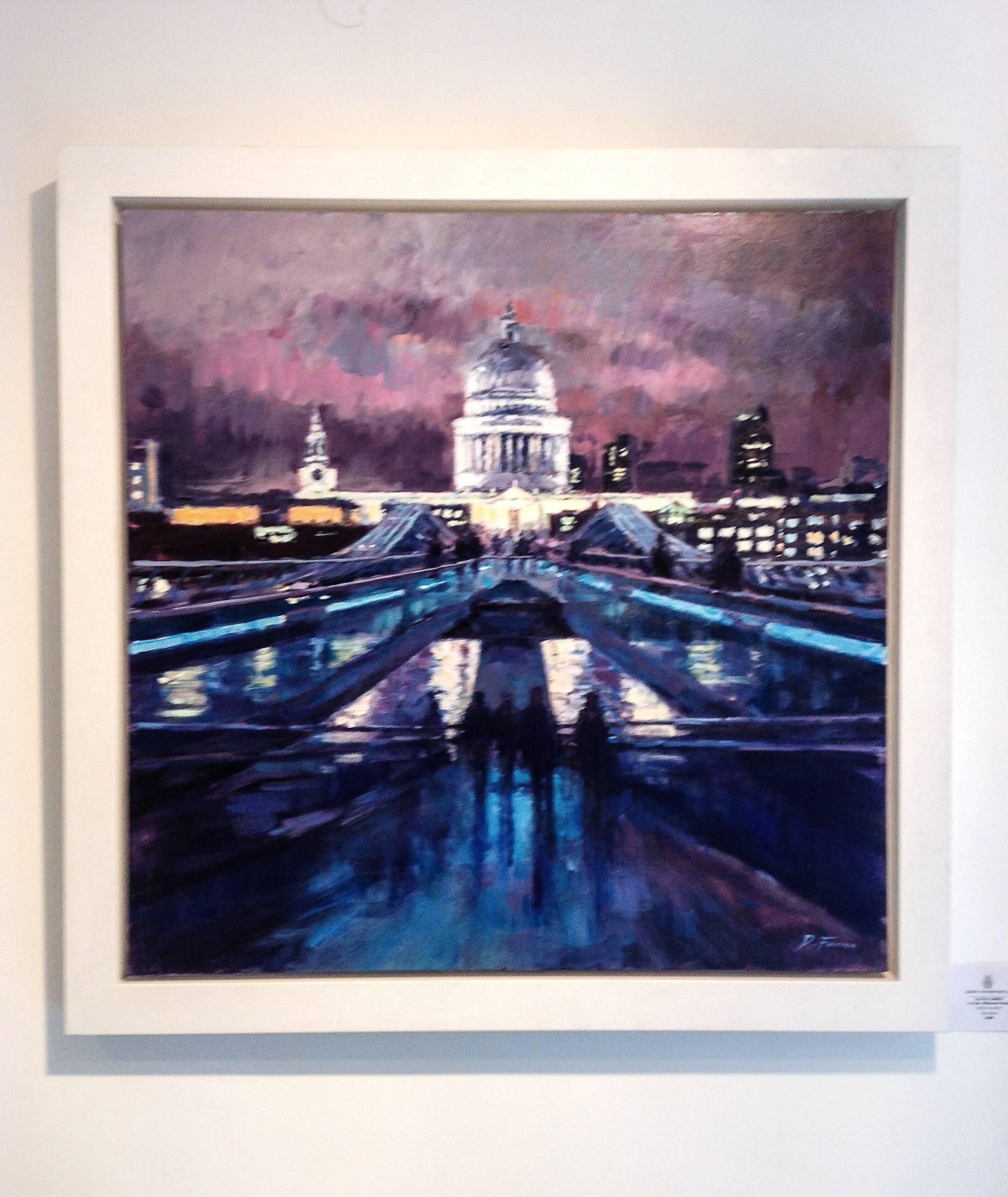 David Farren - Night Sky, Millennium Bridge - cityscape Landscape ...