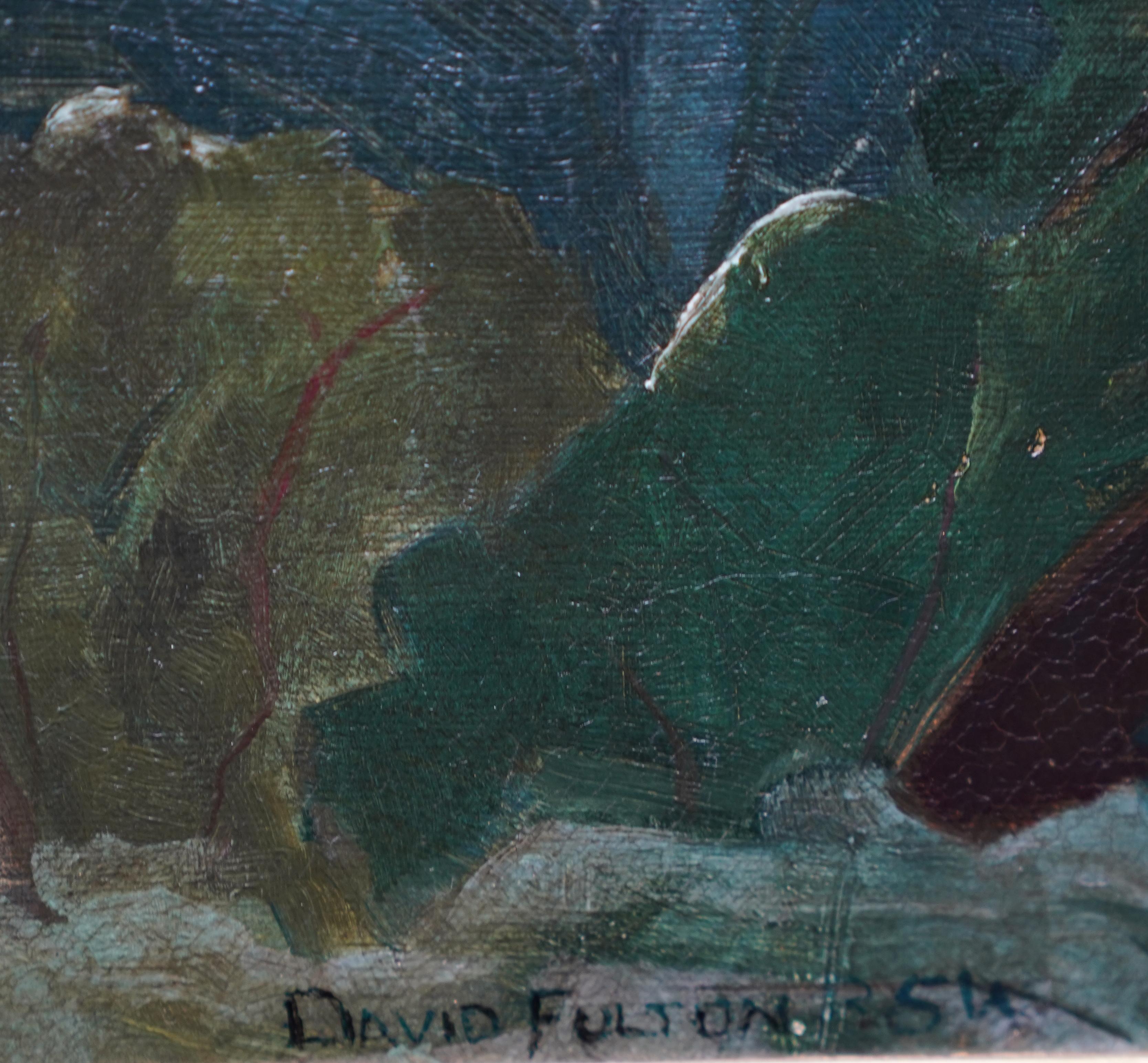 David Fulton - City Garden with Windmill Beyond - Scottish 19th century ...