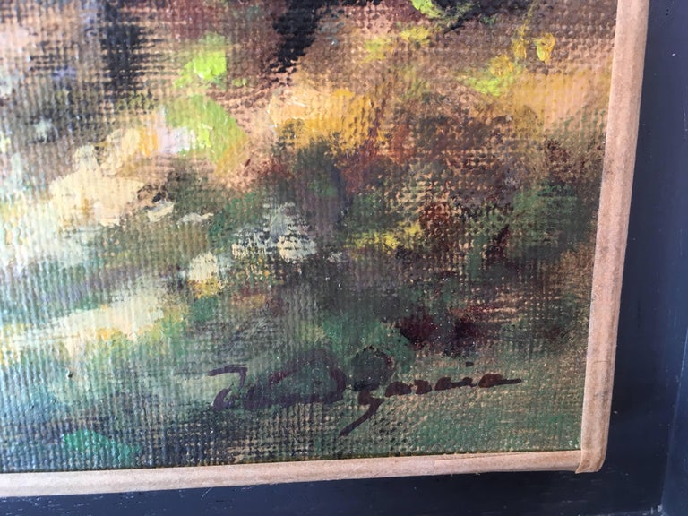 David Garcia - Chemin en automne, little oil on canvas, impressionist ...
