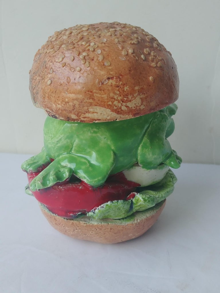 David Gilhooly, Frog Sandwich Sculpture, Pop Art, Signed, Dated at ...