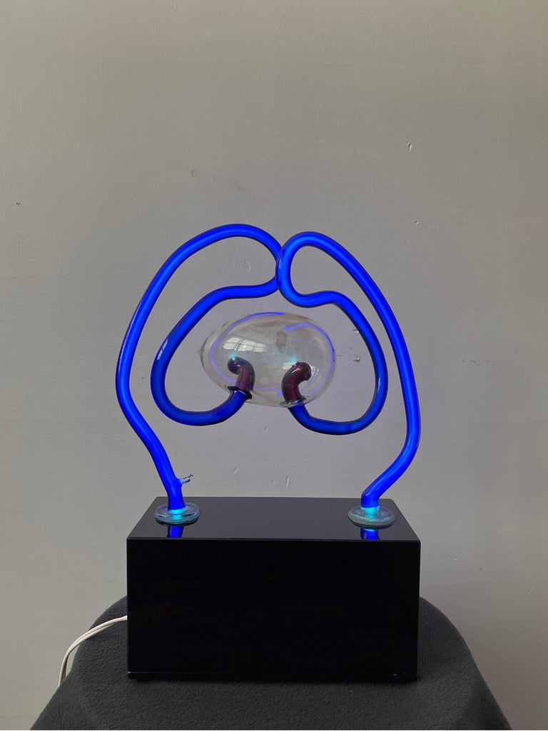 David Grant Maul Blown Glass Neon Lamp Sculpture, 1983 For Sale at 1stDibs