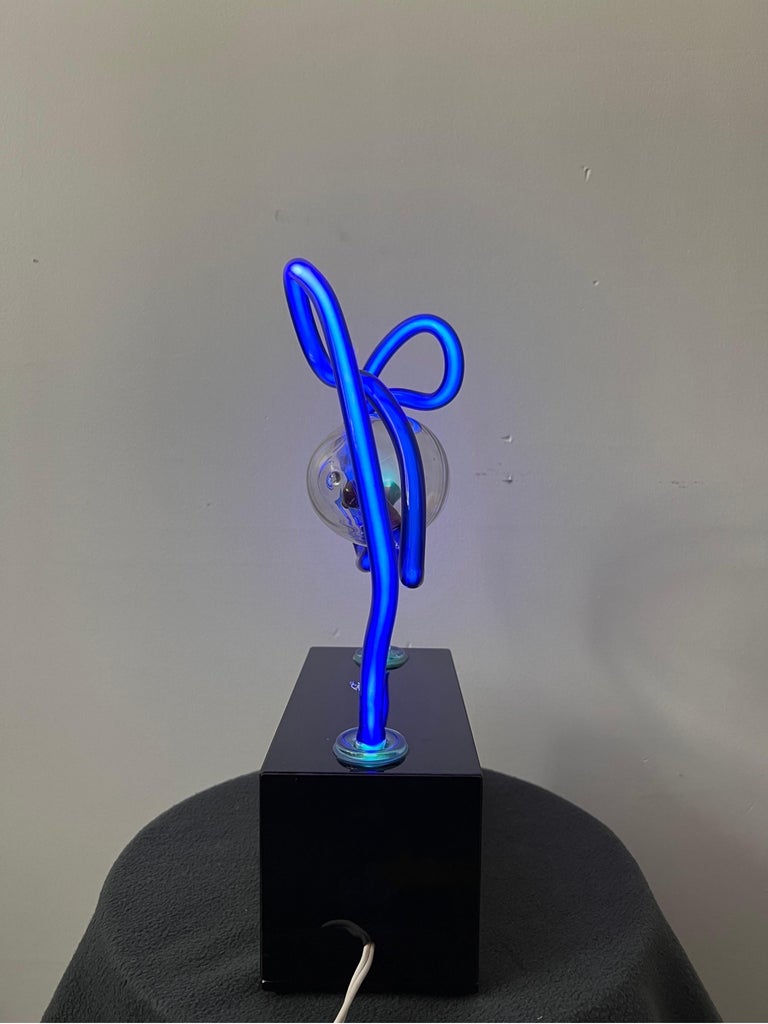 David Grant Maul Blown Glass Neon Lamp Sculpture, 1983 For Sale at 1stDibs