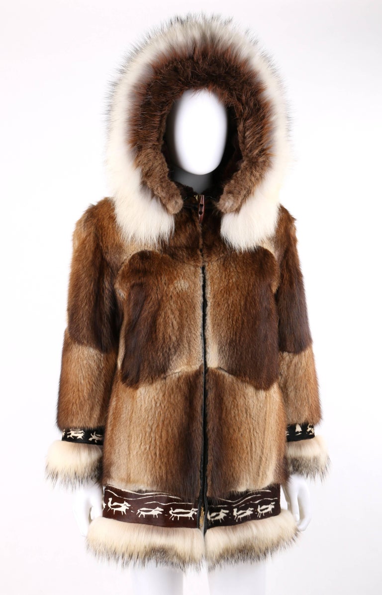 DAVID GREEN Genuine Fur Hooded Zip Front Alaskan Parka Coat at 1stDibs ...