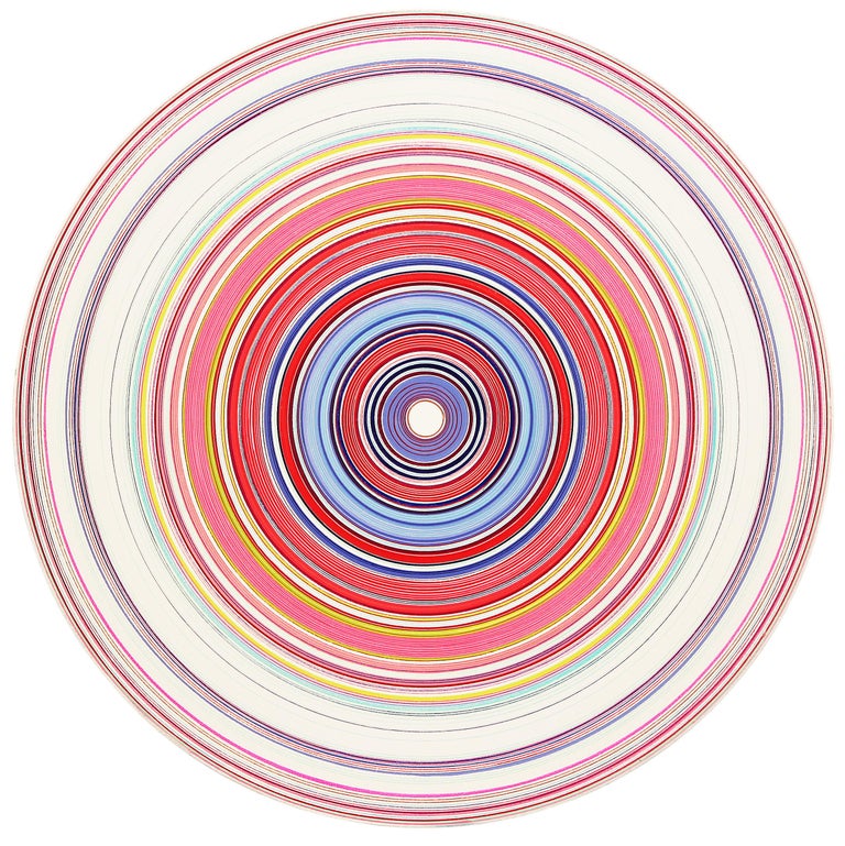 David Hardaker - "Summertime" Pink, Purple, Teal, and Blue Circular ...