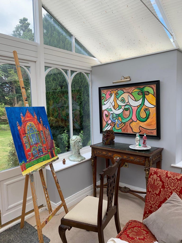 David Harper - Nosey Elephants. Contemporary Oil Painting For Sale at ...
