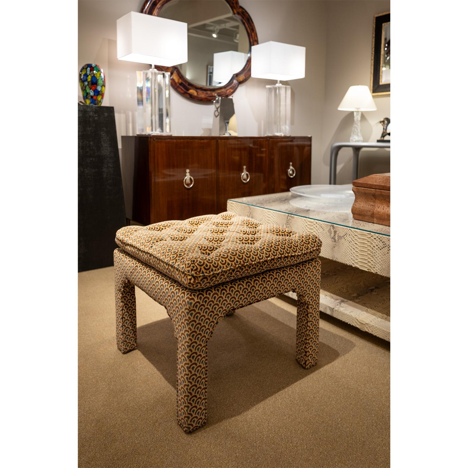 David Hicks Style Chic Upholstered Bench/Ottoman 1970s For Sale at 1stDibs