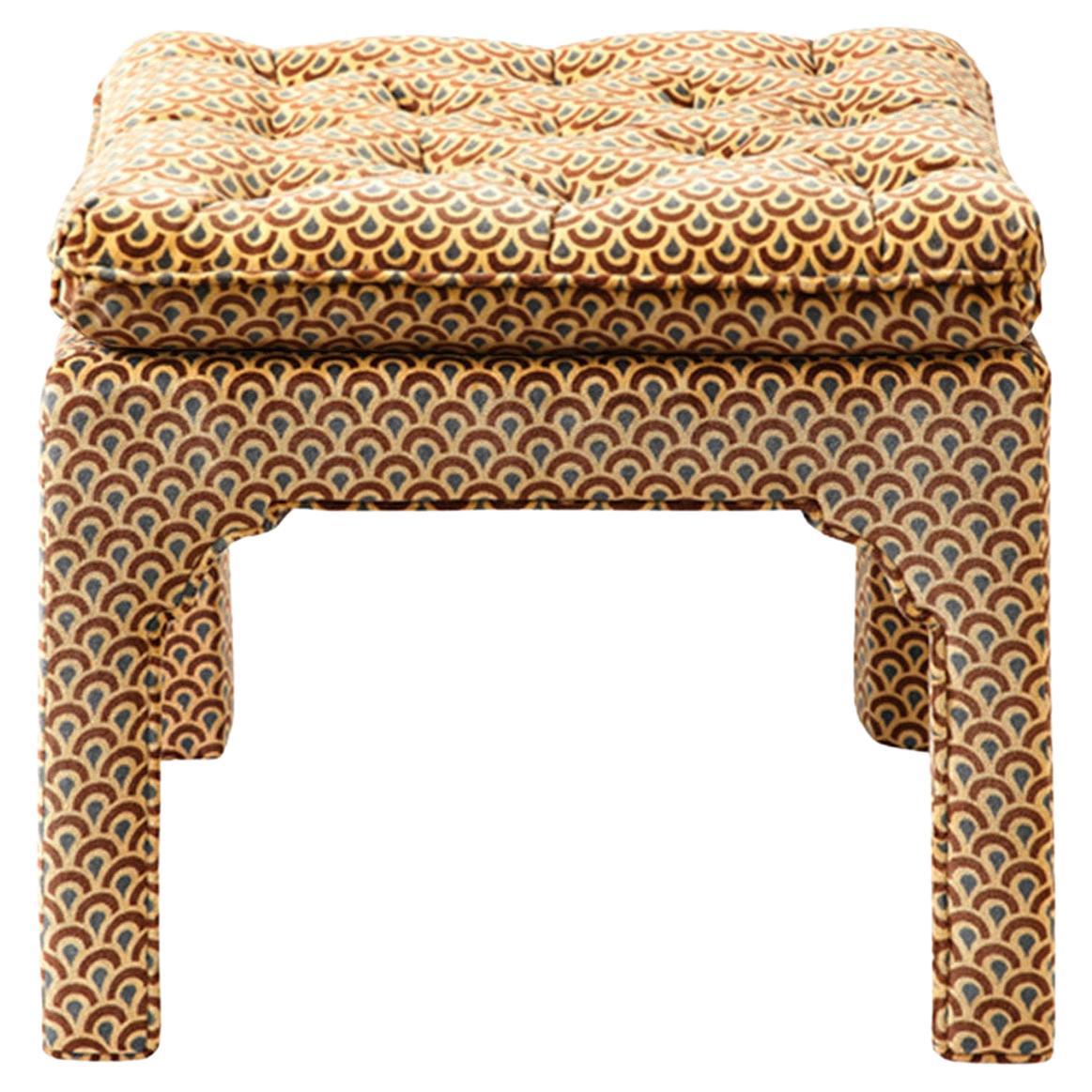 David Hicks Style Chic Upholstered Bench/Ottoman 1970s For Sale at 1stDibs