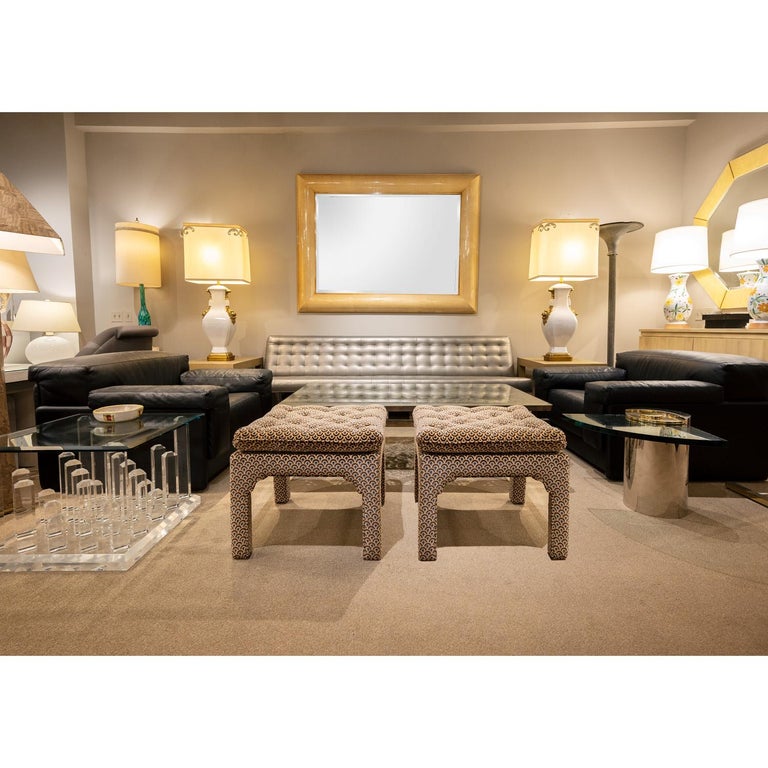 David Hicks Style Pair of Upholstered Benches, 1970s For Sale at 1stDibs