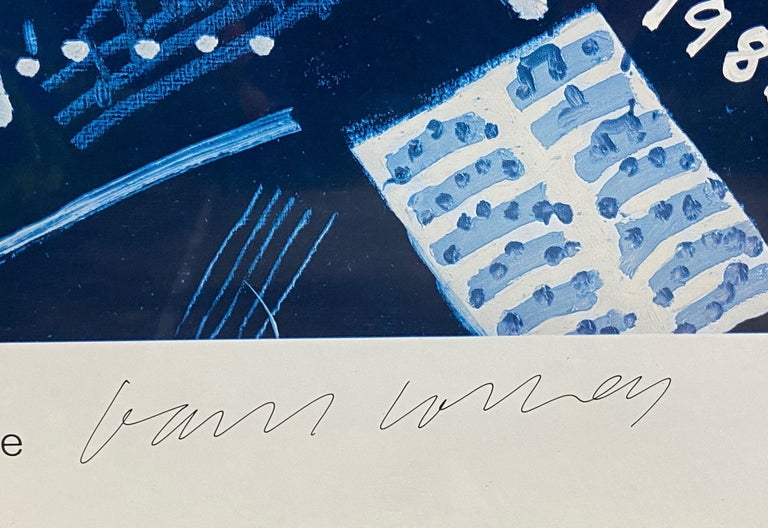 David Hockney Hand Signed Music Center Lithographic Color Poster, 1981 ...