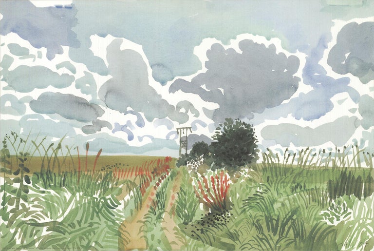 David Hockney 'Cart Track and Pylon' Pop Art United Kingdom Offset ...