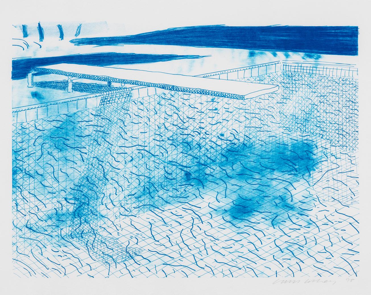 David Hockney - Lithograph of Water made of Lines at 1stDibs