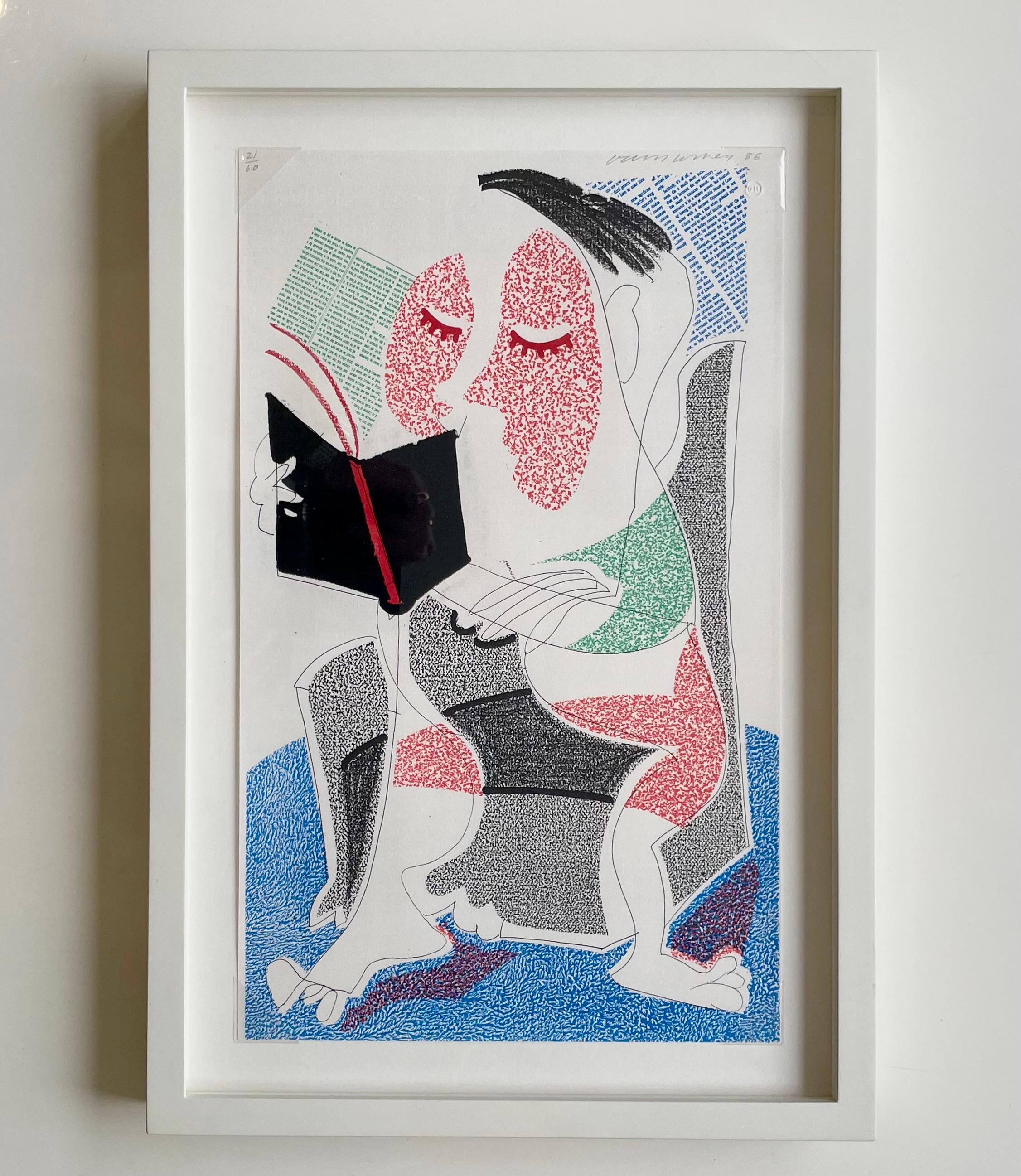 David Hockney - Hombre leyendo a Stendahl en venta en 1stDibs