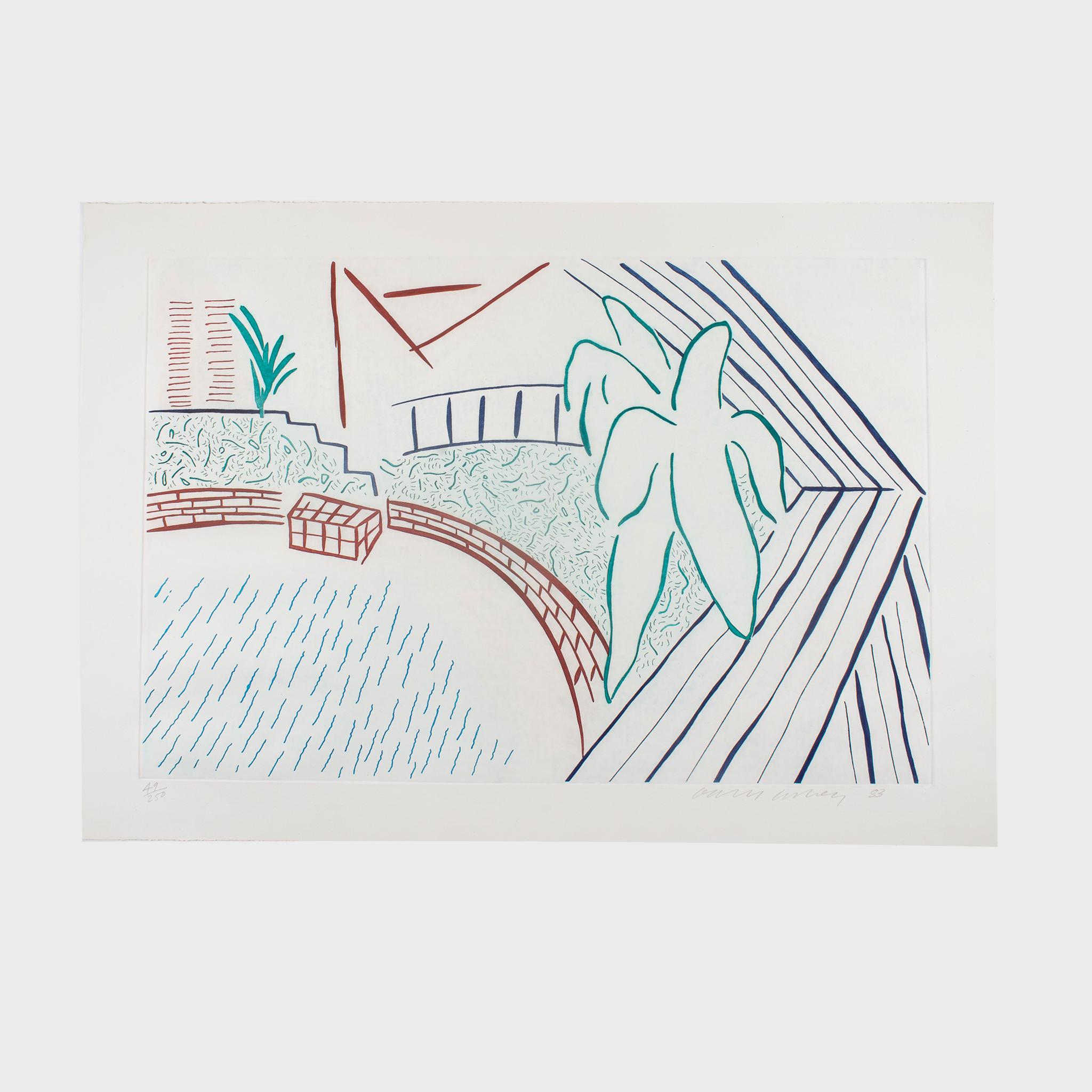 David Hockney - A Black Cat Leaping (from Six Fairy Tales from the ...
