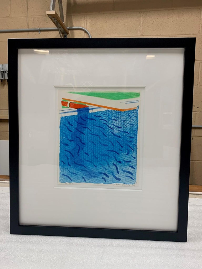 David Hockney - Pool Made with Paper and Blue Ink for Book, from Paper ...