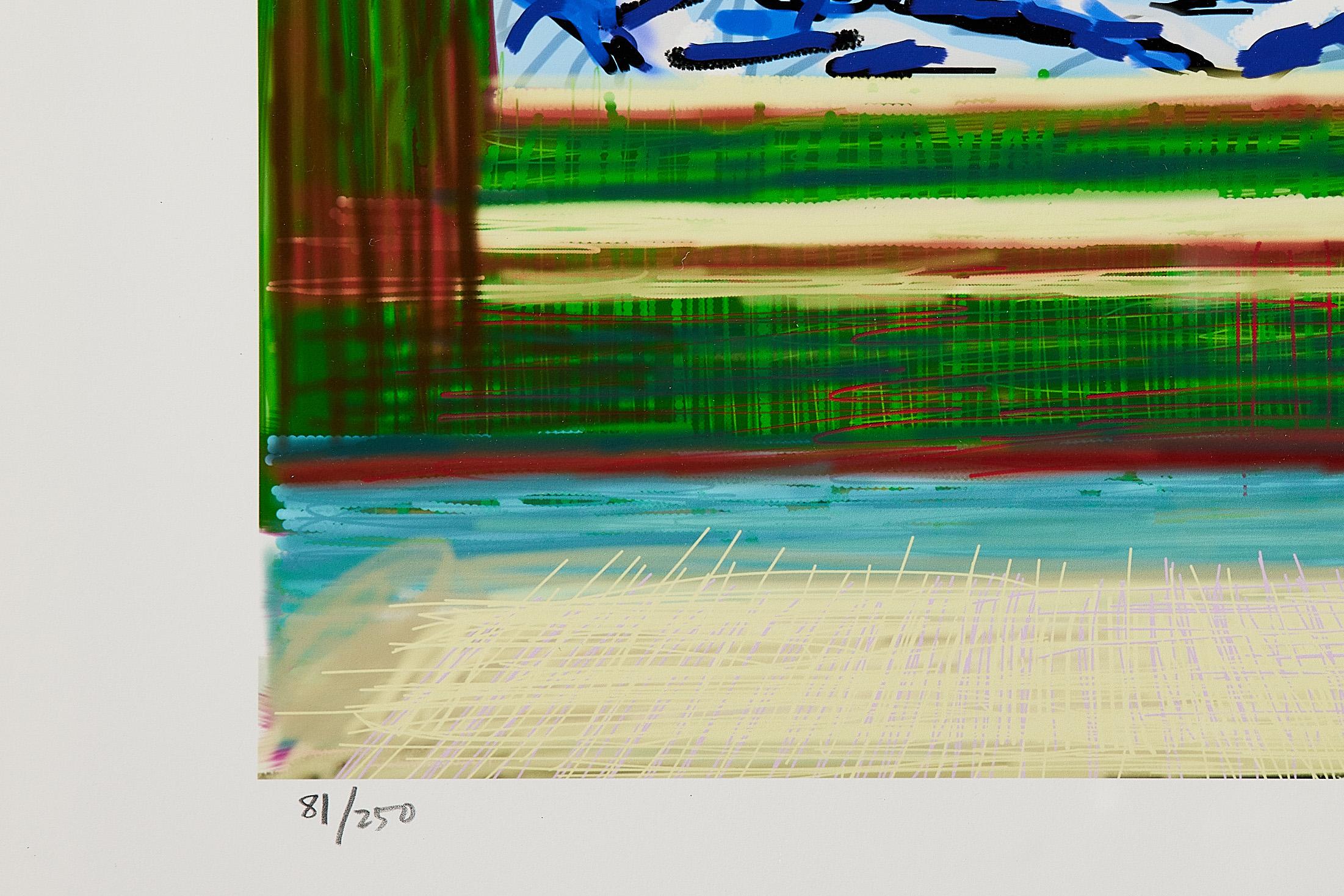 David Hockney - Untitled No.610 -- iPhone Drawing, Window, Winter, Snow ...