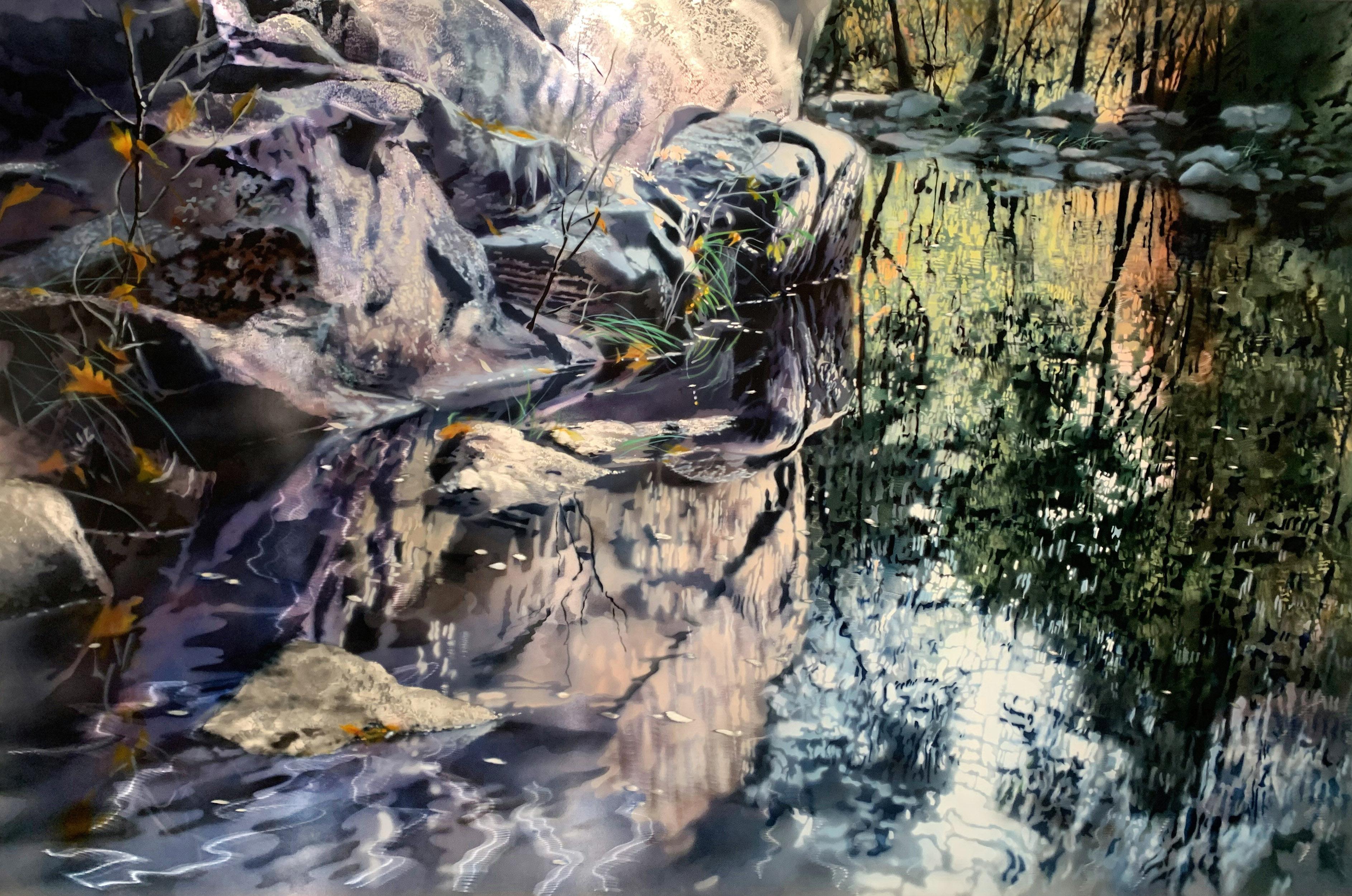 David Kessler - Ponds Edge Through Blossom Veil at 1stDibs