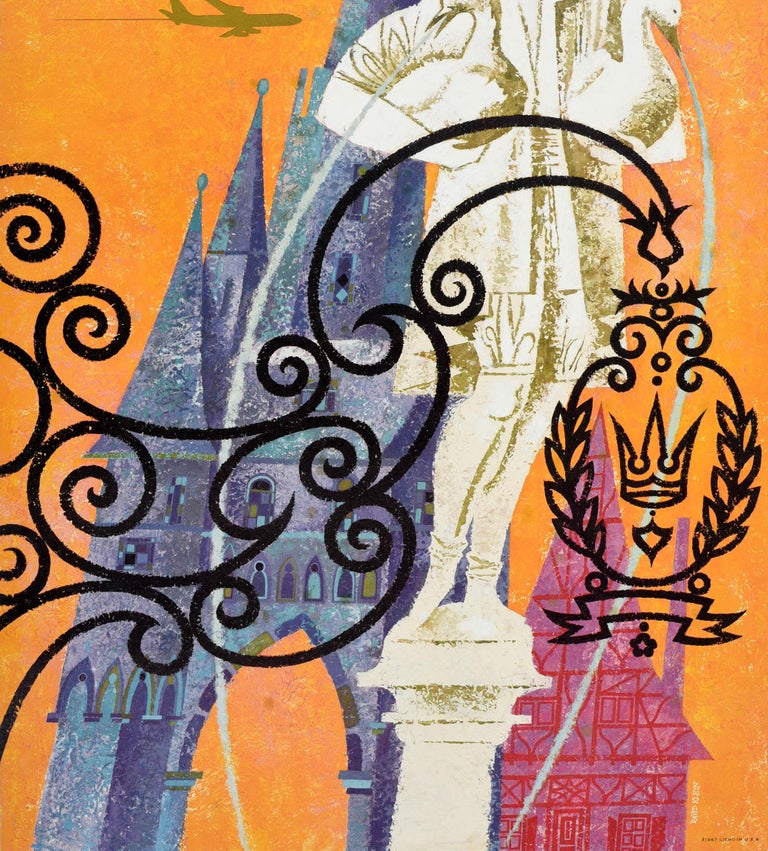 David Klein - Original Vintage Travel Poster Germany Fly TWA Airline ...