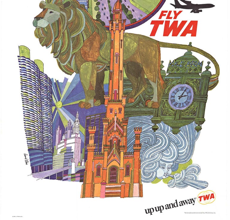 David Klein - Vintage Fly TWA Trans World Airlines Chicago original ...