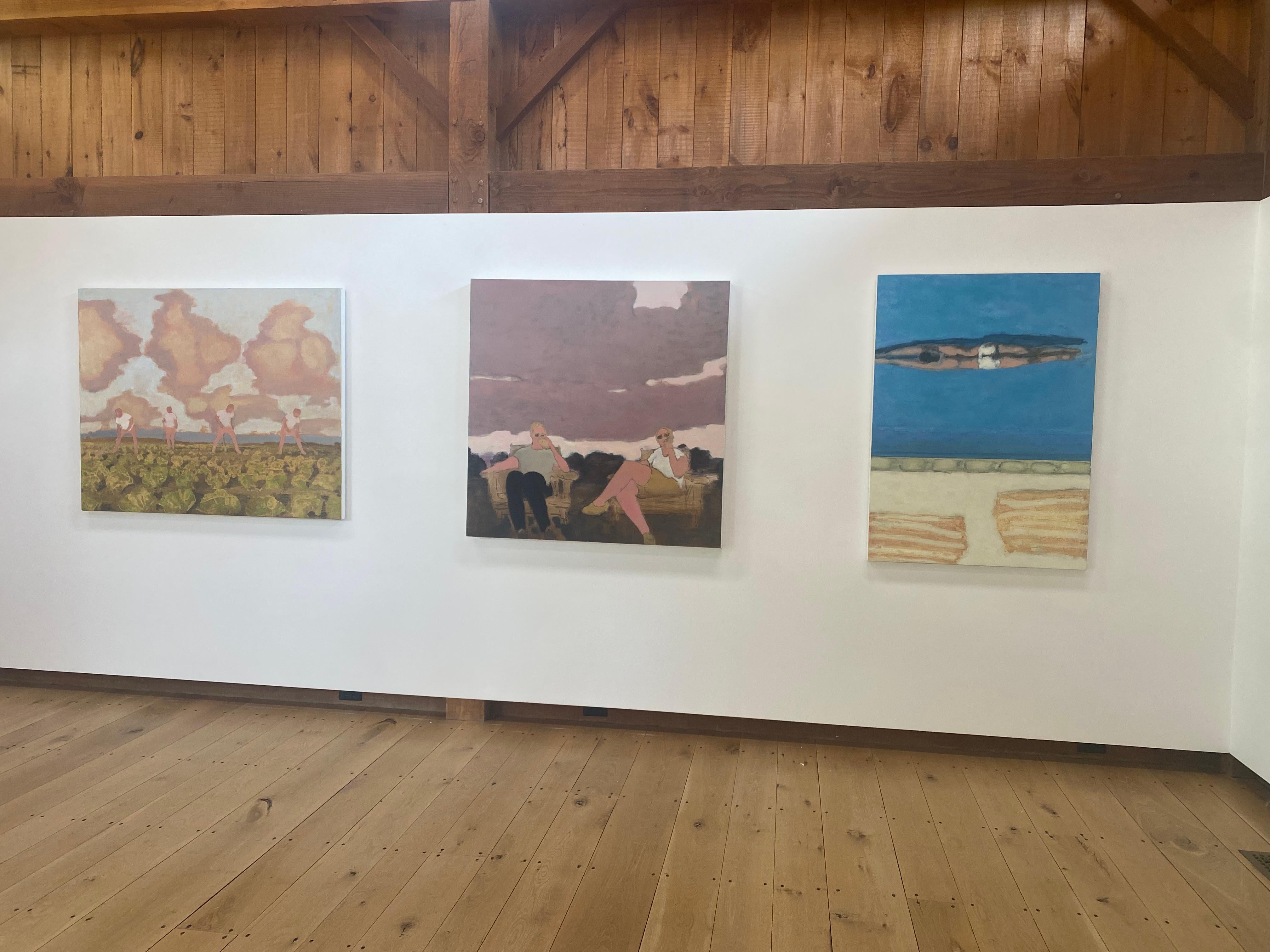 David Konigsberg - Cabbage Field, Farmers in Green and Ochre Vegetable ...